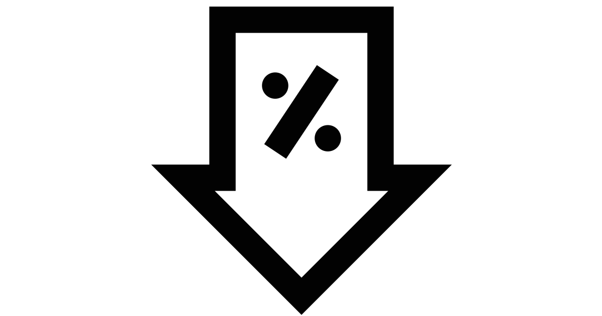 Percent arrow down free vector icon - Iconbolt