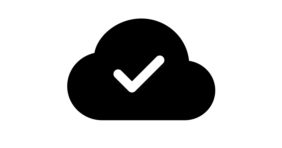Cloud check fill free vector icon - Iconbolt