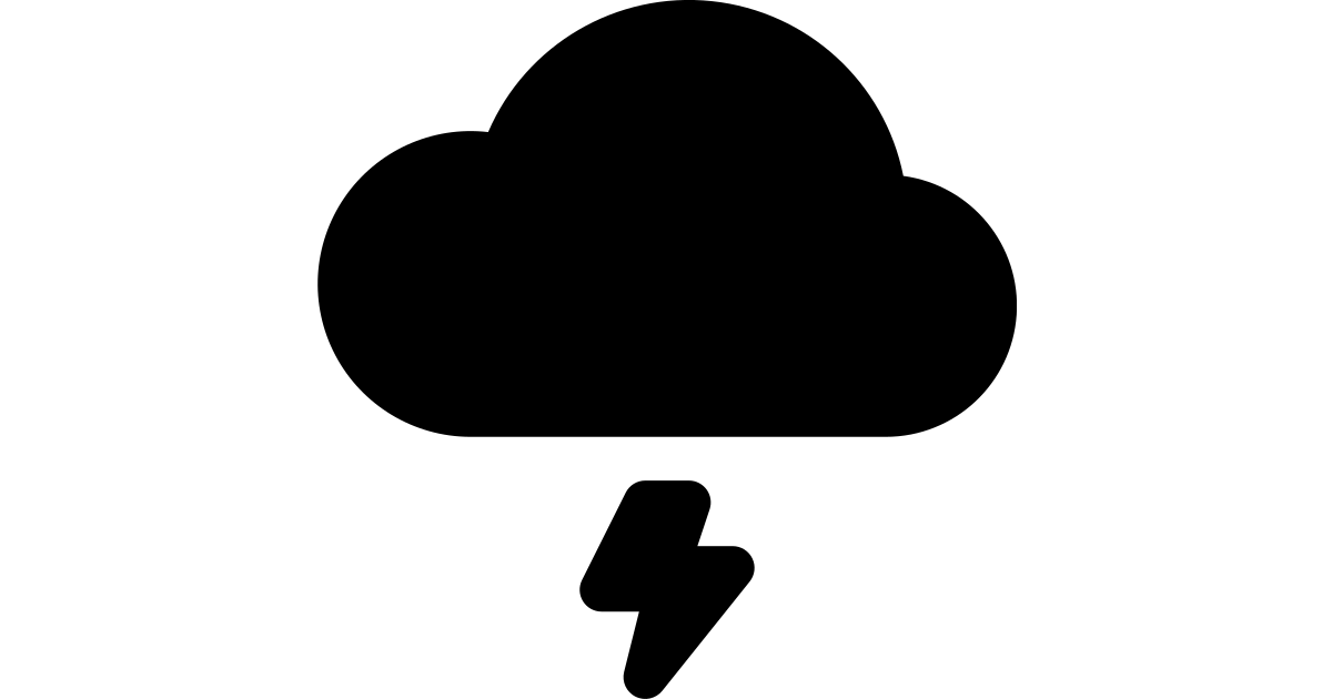 Cloud lightning fill free vector icon - Iconbolt