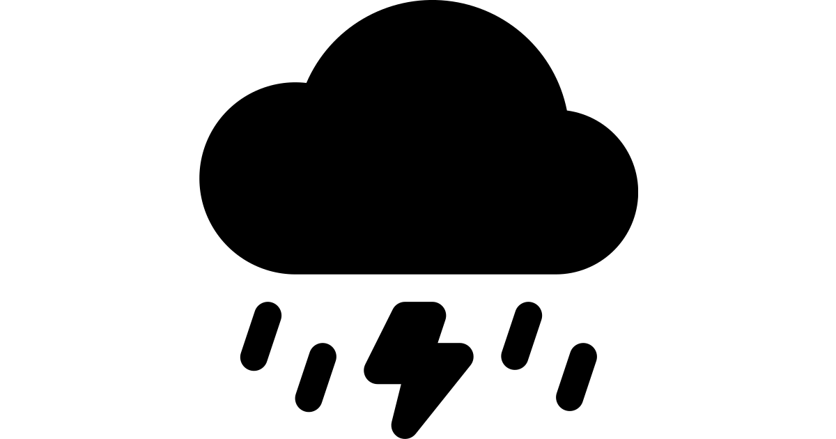 Cloud lightning rain fill free vector icon - Iconbolt