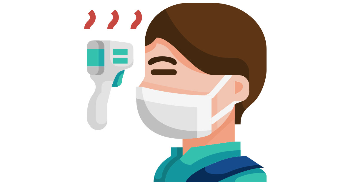 Avatar fever man measure sick free vector icon - Iconbolt