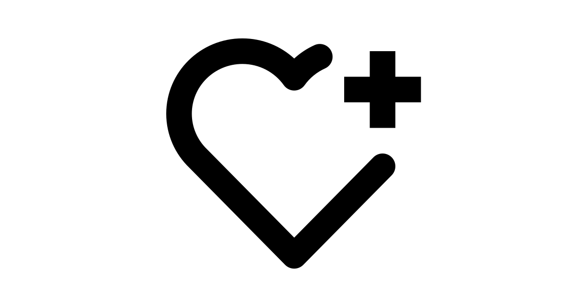 Heart outline add free vector icon - Iconbolt