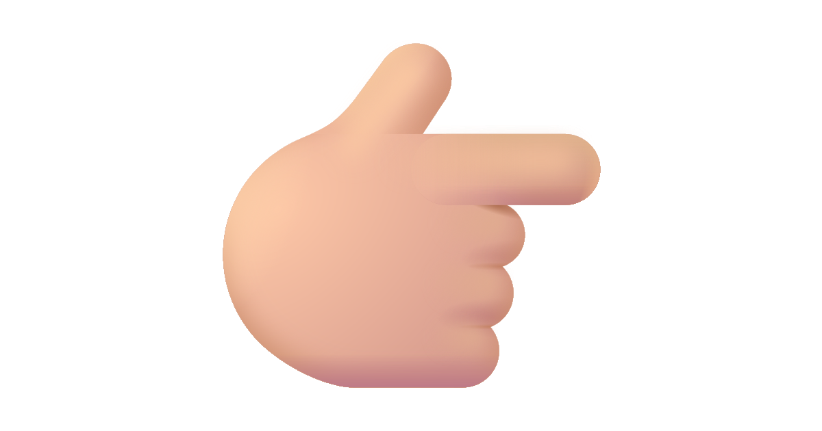 Backhand index pointing right medium light free vector icon - Iconbolt