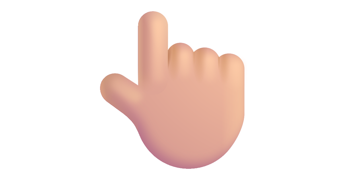 Backhand index pointing up medium light free vector icon - Iconbolt