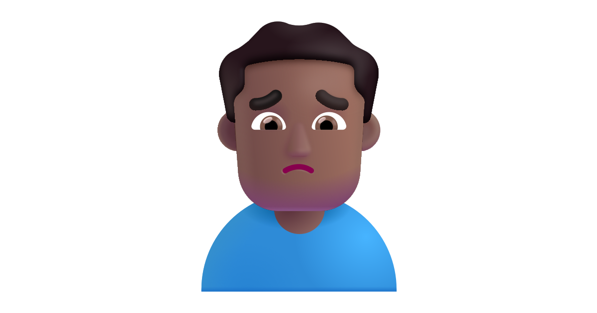 Man frowning medium dark free vector icon - Iconbolt