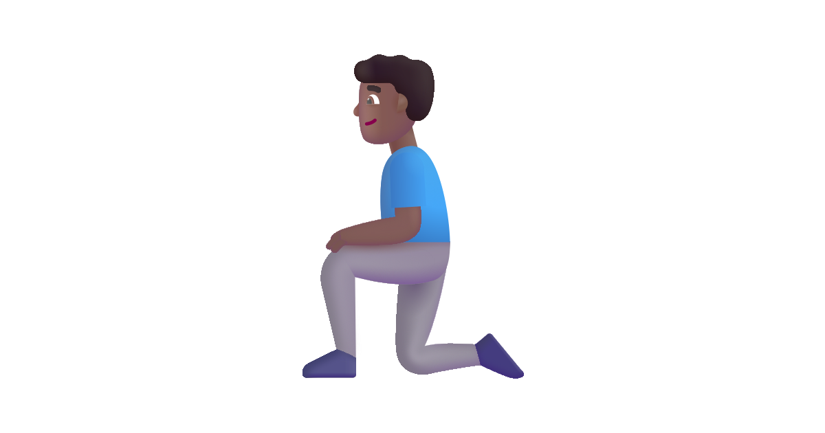 Man kneeling medium dark free vector icon - Iconbolt