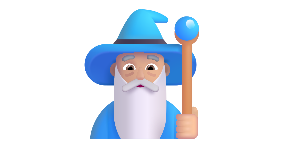 Man mage medium light free vector icon - Iconbolt