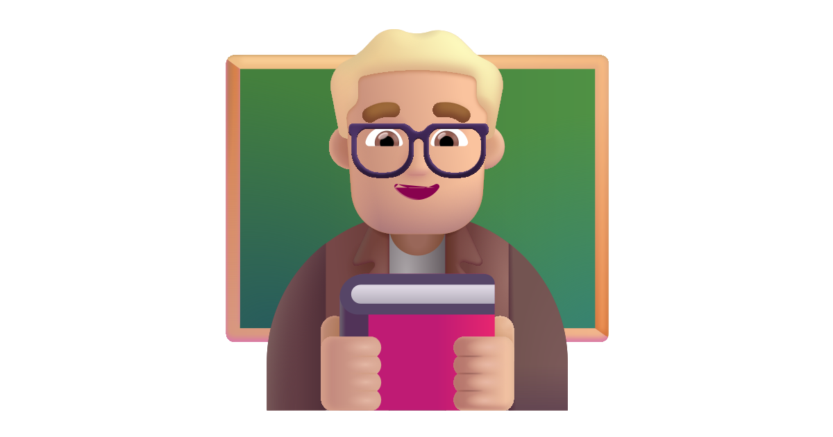 Man teacher medium light free vector icon - Iconbolt