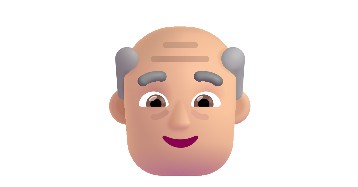 Old man medium light free vector icon - Iconbolt