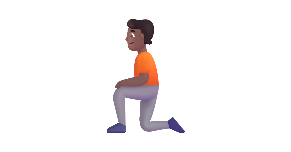 Person kneeling medium dark free vector icon - Iconbolt