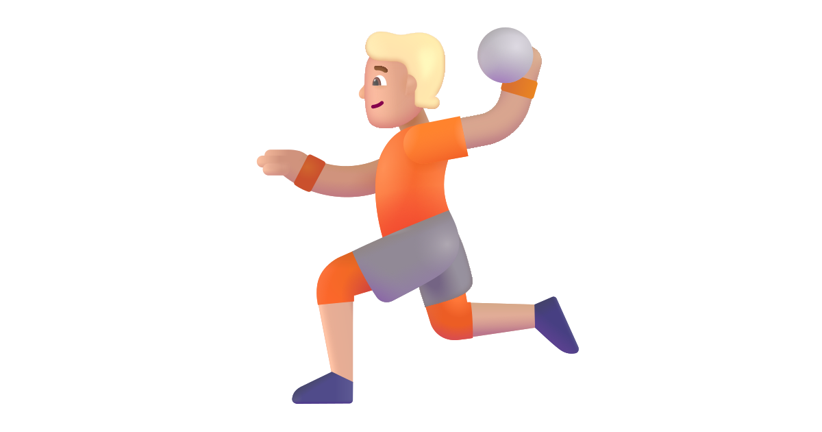 Person playing handball medium light free vector icon - Iconbolt