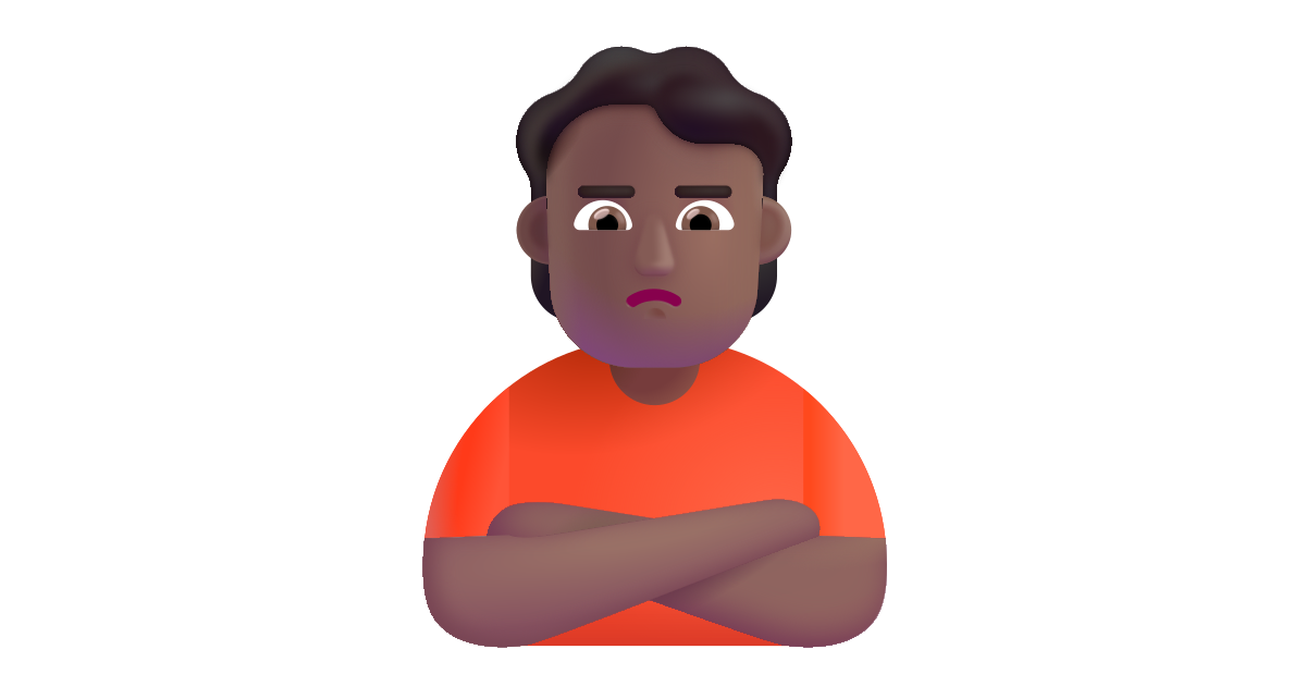 Person pouting medium dark free vector icon - Iconbolt