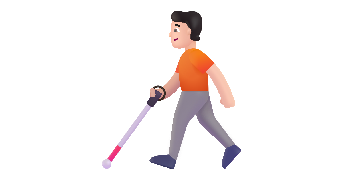 Person with white cane light free vector icon - Iconbolt