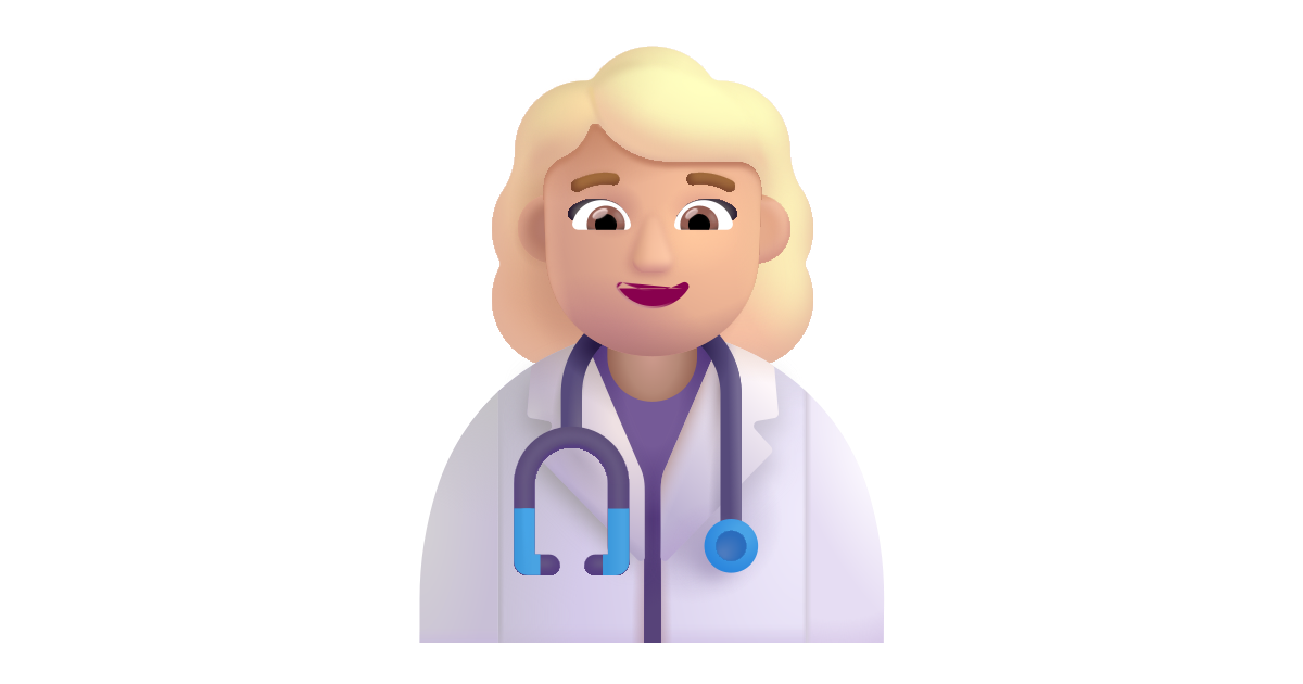 Woman health worker medium light free vector icon - Iconbolt