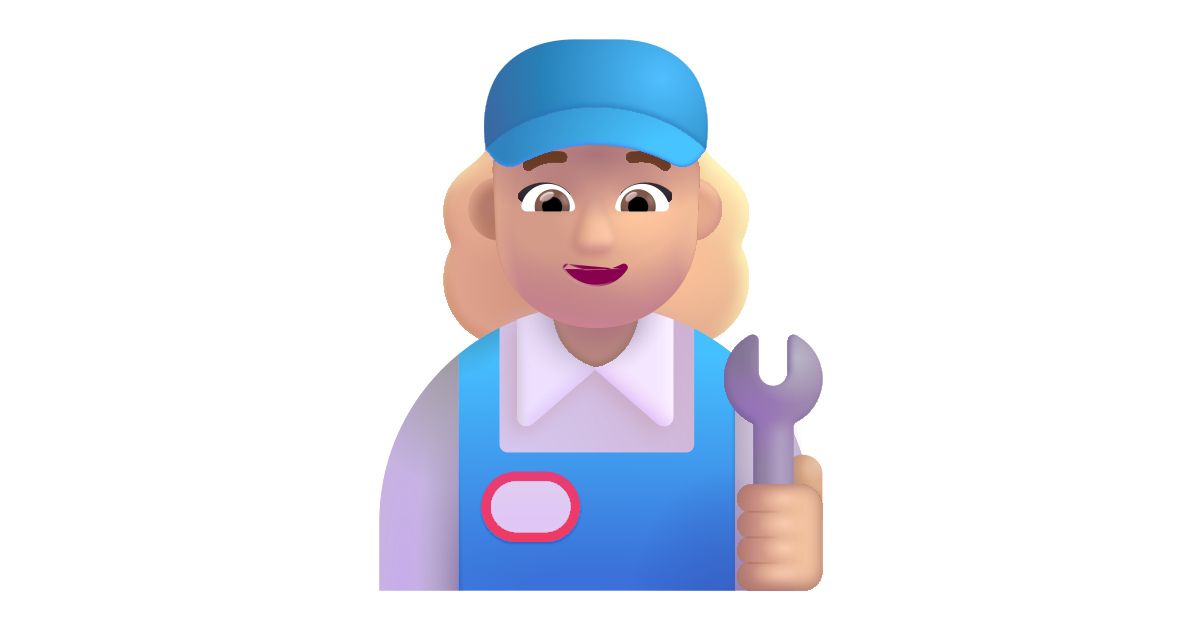 Woman mechanic medium light free vector icon - Iconbolt