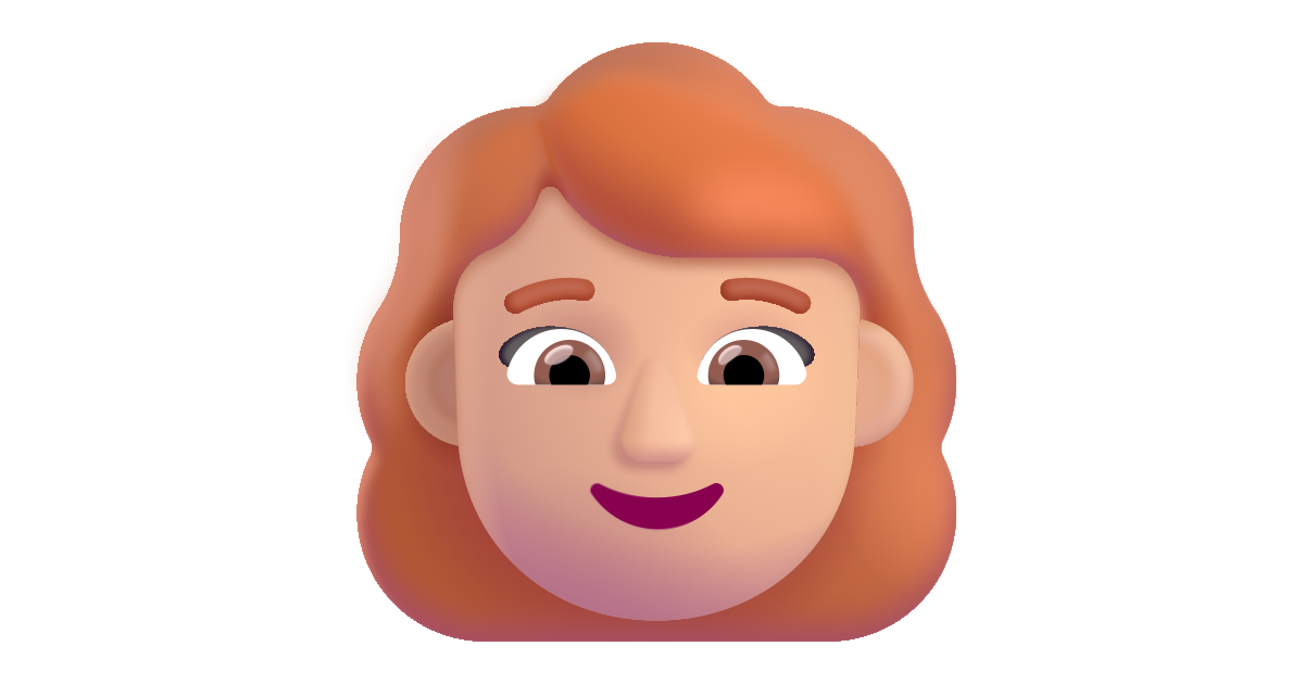 Woman red hair medium light free vector icon - Iconbolt