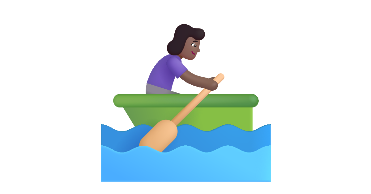 Woman rowing boat medium dark free vector icon - Iconbolt