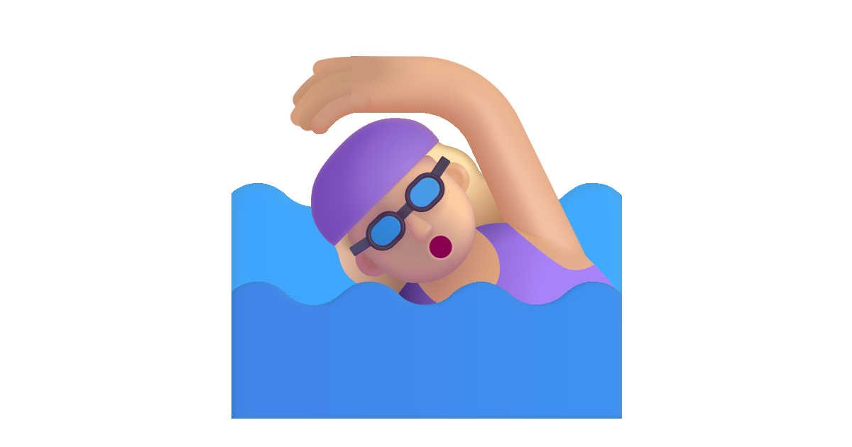 Woman swimming medium light free vector icon - Iconbolt
