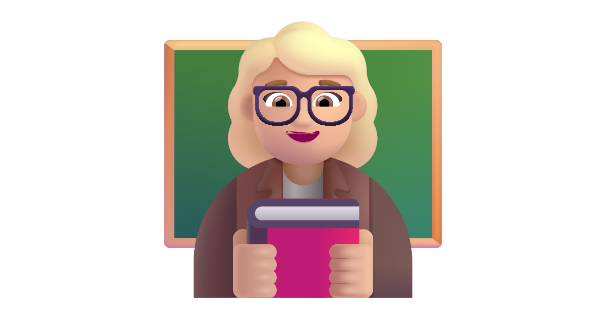 Woman teacher medium light free vector icon - Iconbolt