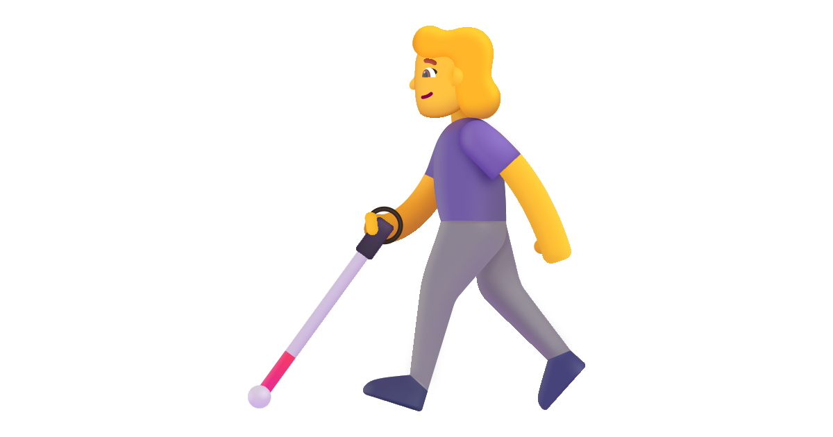 Woman with white cane default free vector icon - Iconbolt