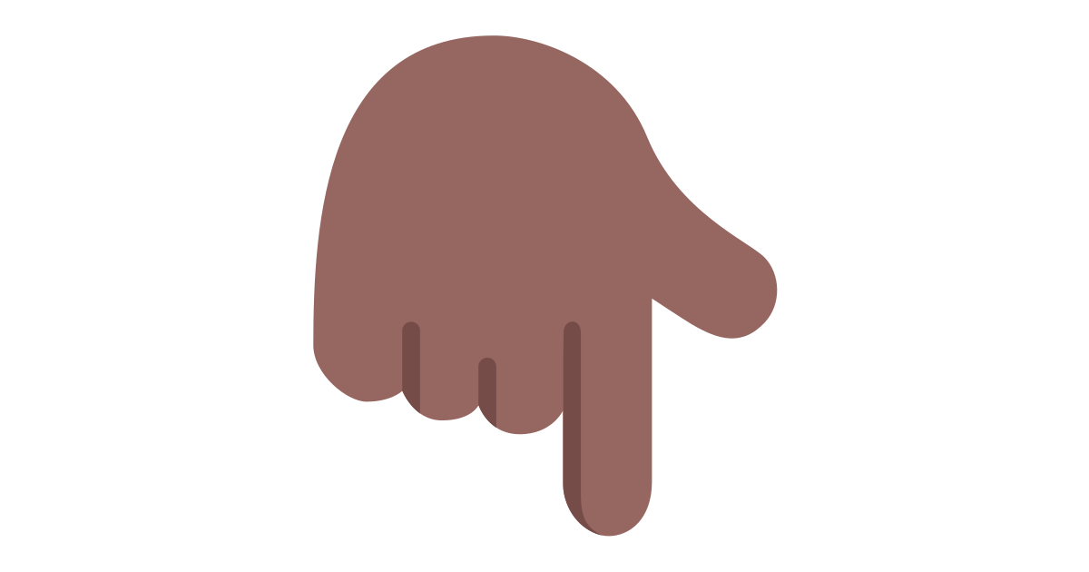 Backhand index pointing down medium dark free vector icon - Iconbolt