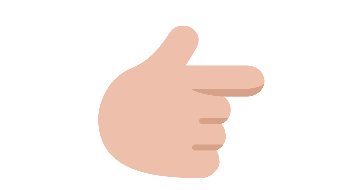 Backhand index pointing right medium light free vector icon - Iconbolt