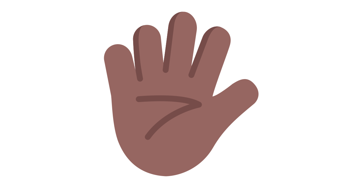 Hand with fingers splayed medium dark free vector icon - Iconbolt