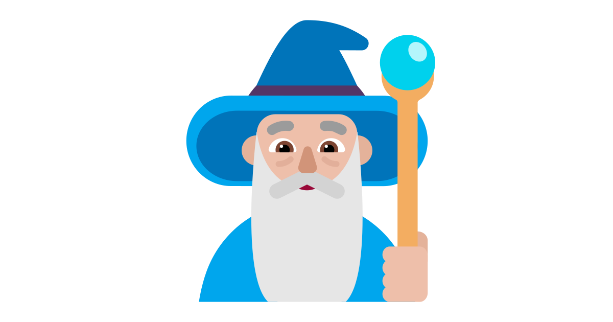 Man mage medium light free vector icon - Iconbolt