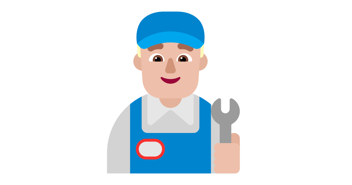 Man mechanic medium light free vector icon - Iconbolt