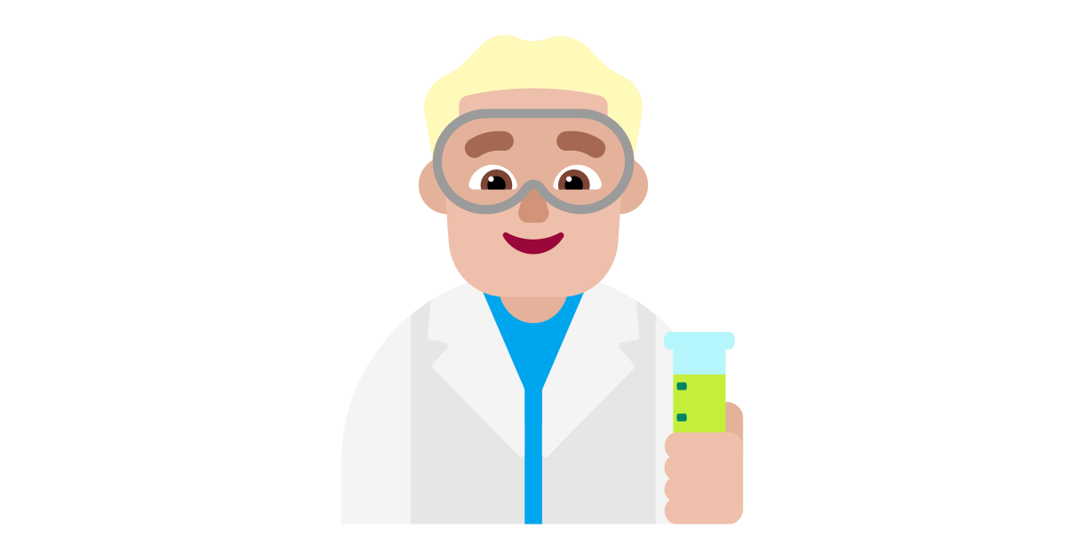 Man scientist medium light free vector icon - Iconbolt