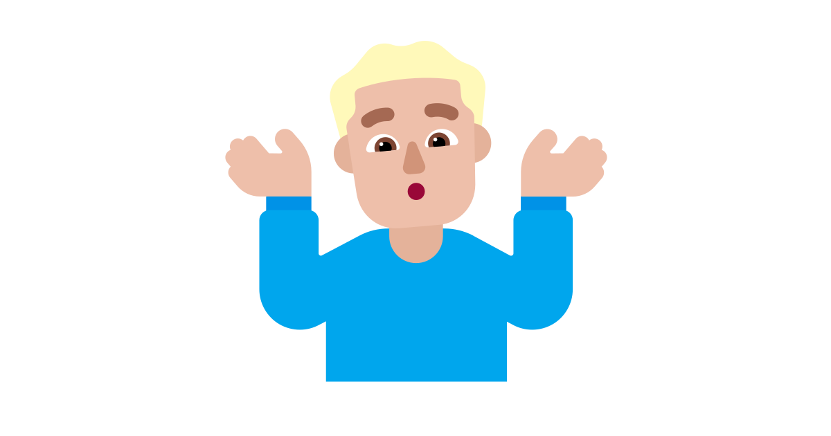 Man Shrugging Medium Light Free Vector Icon Iconbolt