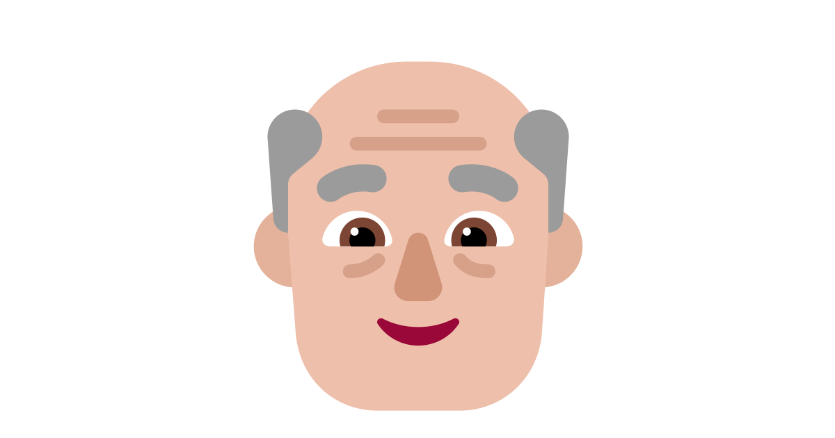 Old man medium light free vector icon - Iconbolt