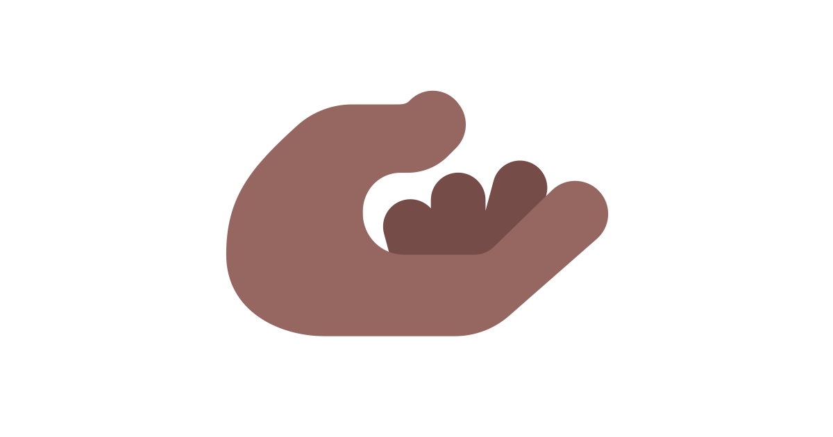 Palm up hand medium dark free vector icon - Iconbolt