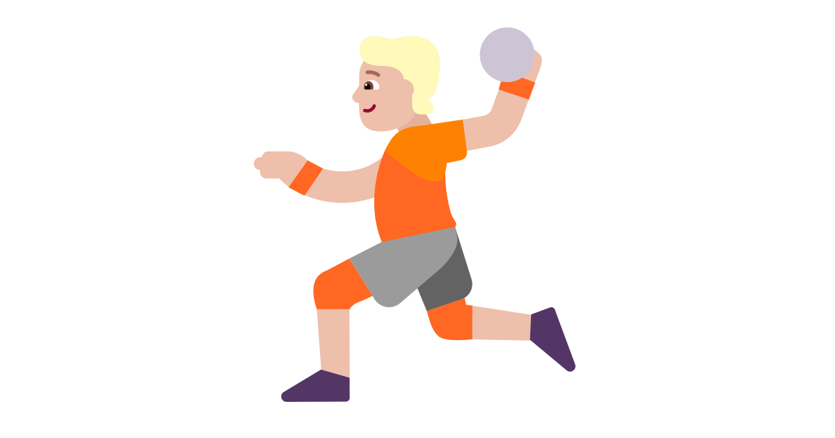 Person playing handball medium light free vector icon - Iconbolt