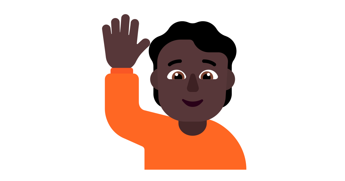 Person raising hand dark free vector icon - Iconbolt