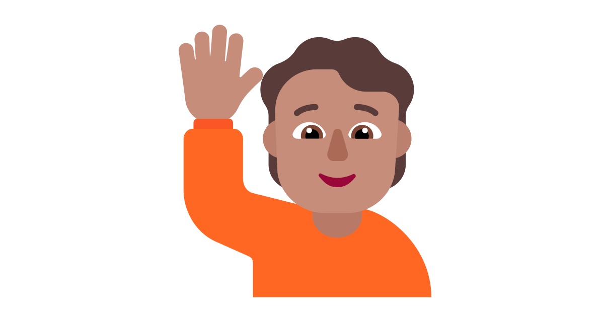 Person Raising Hand Medium Free Vector Icon Iconbolt