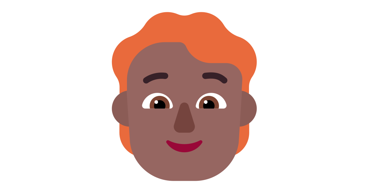 Person red hair medium dark free vector icon - Iconbolt