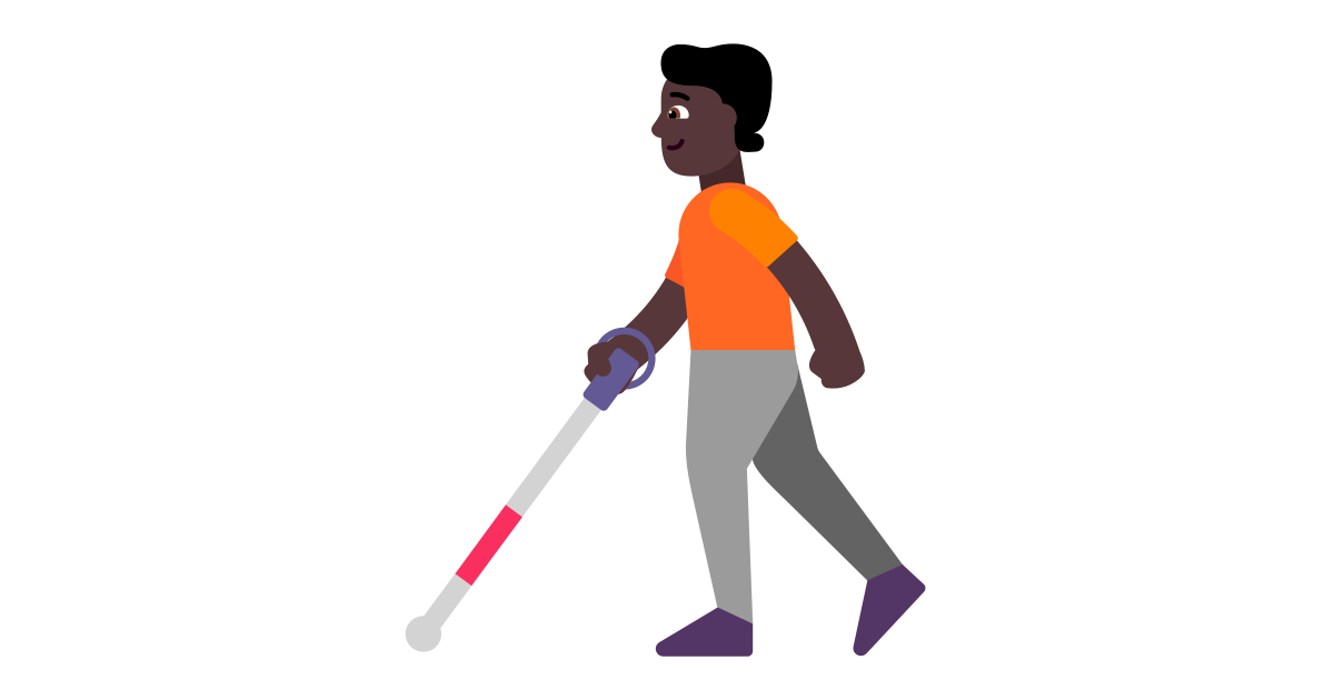 Person with white cane dark free vector icon - Iconbolt