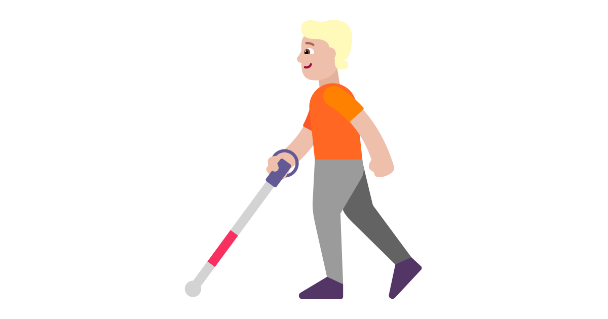 Person with white cane medium light free vector icon - Iconbolt