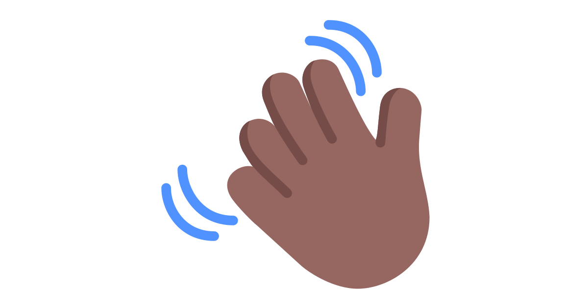 Waving hand medium dark free vector icon - Iconbolt