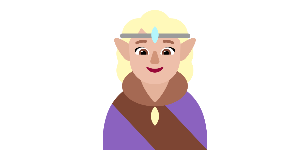 Woman elf medium light free vector icon - Iconbolt