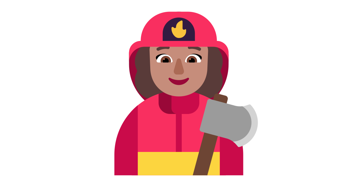 Woman firefighter medium free vector icon - Iconbolt