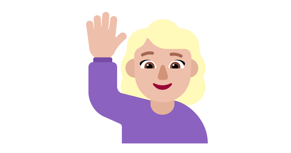 Woman raising hand medium light free vector icon - Iconbolt