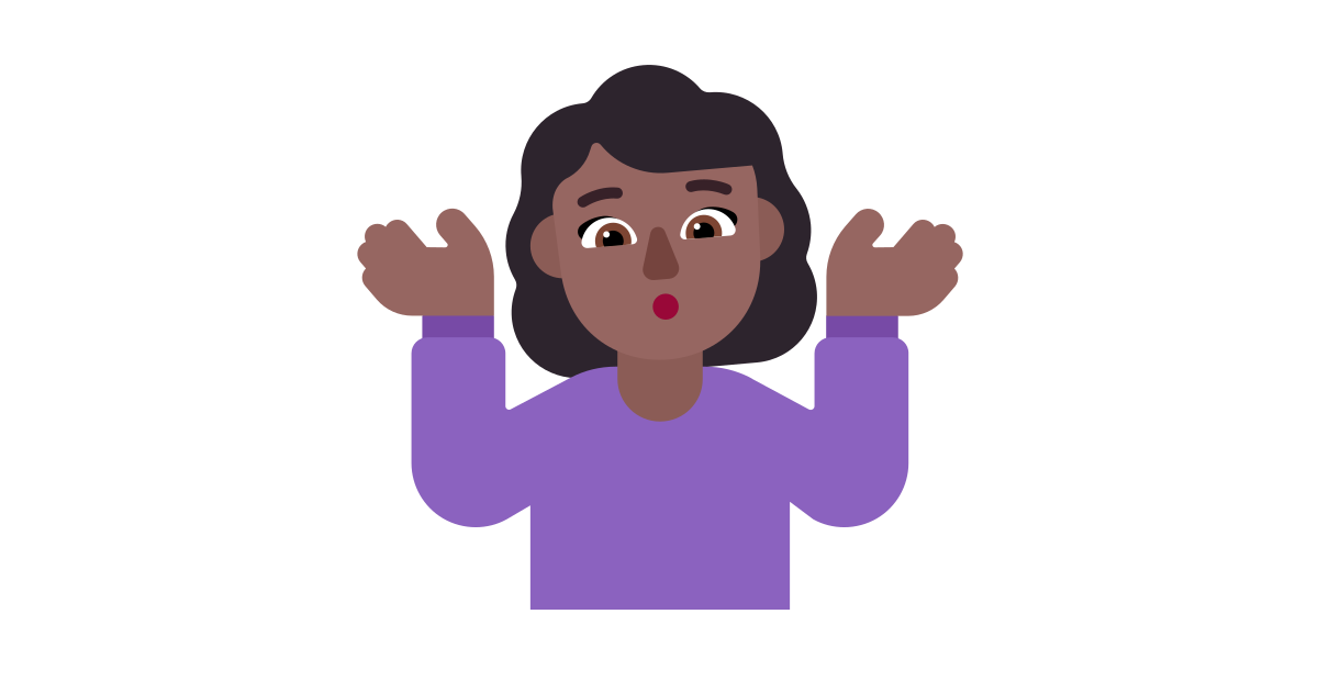 Woman shrugging medium dark free vector icon - Iconbolt