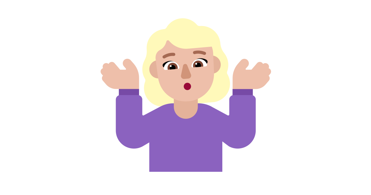 Woman shrugging medium light free vector icon - Iconbolt