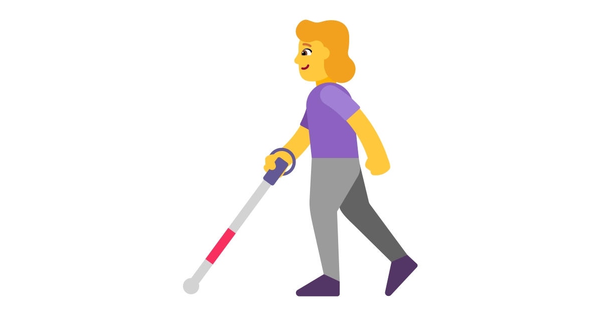 Woman with white cane default free vector icon - Iconbolt