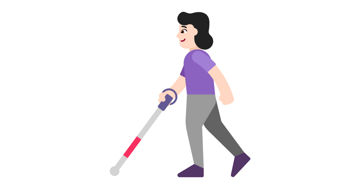 Woman with white cane light free vector icon - Iconbolt