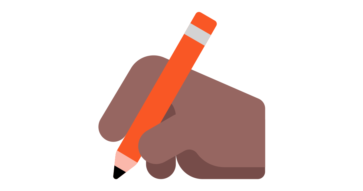 Writing hand medium dark free vector icon - Iconbolt