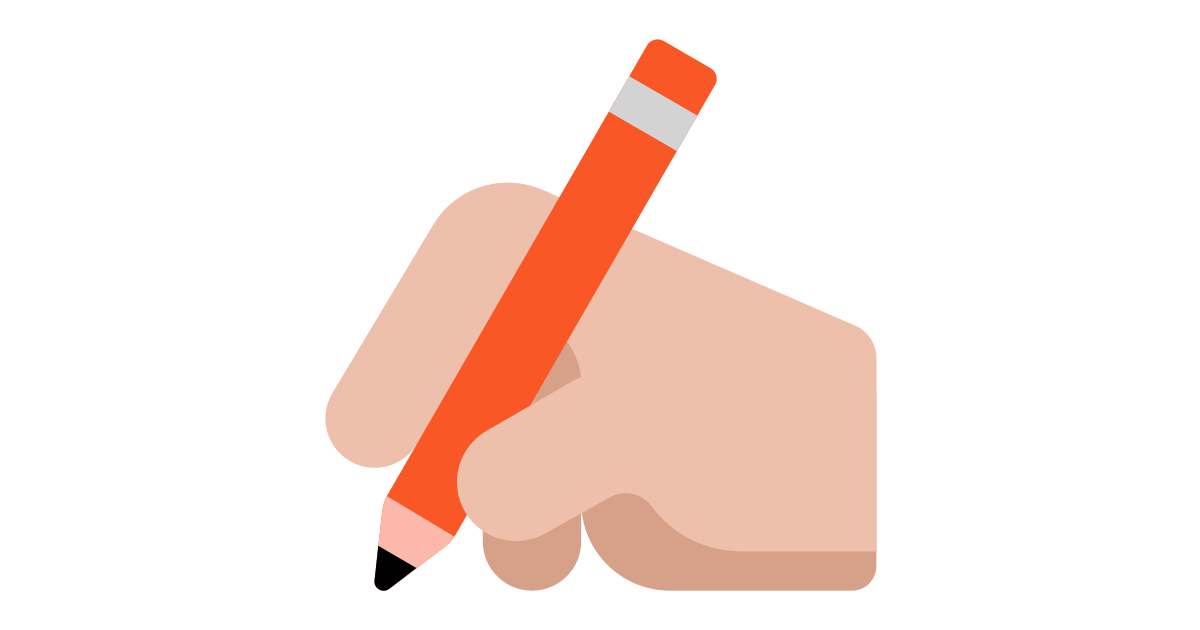 Writing hand medium light free vector icon - Iconbolt