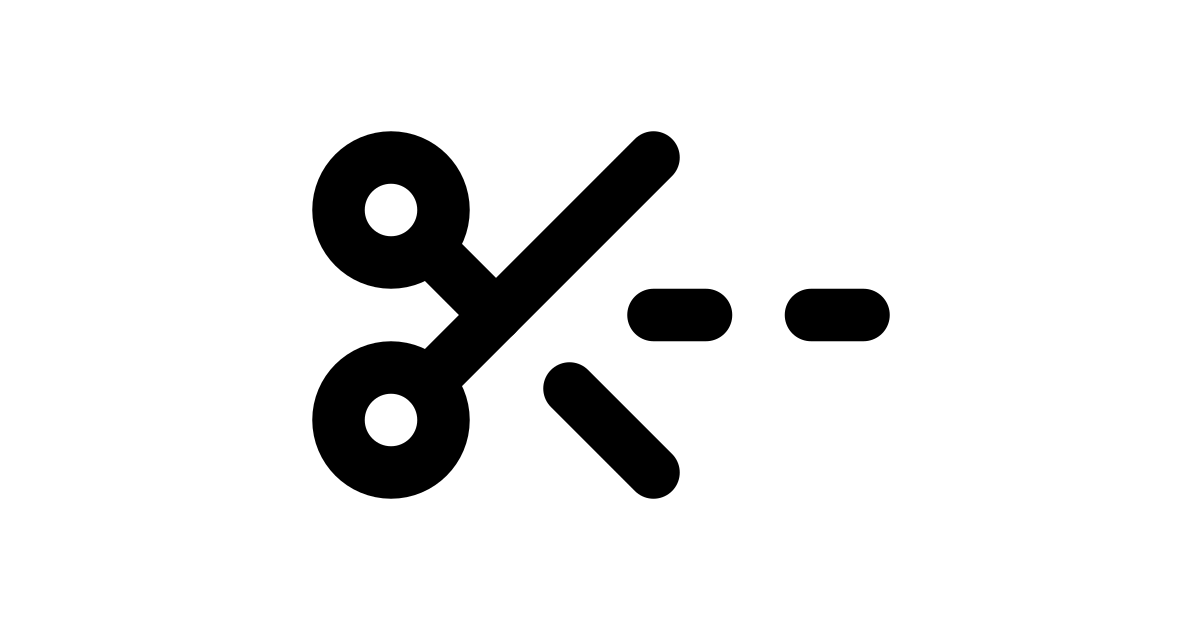 Scissors line dashed free vector icon - Iconbolt